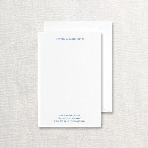 Ecruwhite Correspondence Card with Monogram