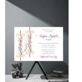 Fancy Torah in Orange and Pink Bat Mitzvah Invitation