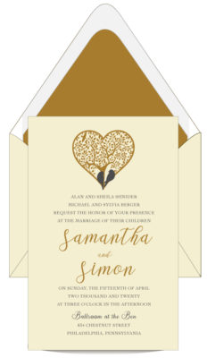 Tree of life Heart Design Wedding Invitation