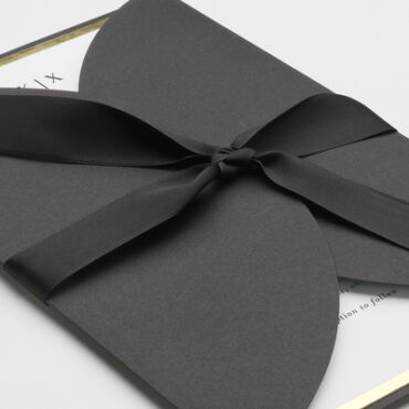 Decorative Treasure Wedding Invitation Black Shimmer Wrap | Cohen ...
